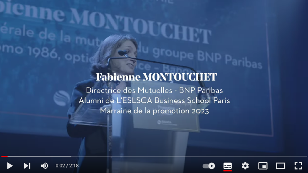 Interview vidéo de Fabienne Montouchet, Marraine de la promo 2023 de l'ESLSCA